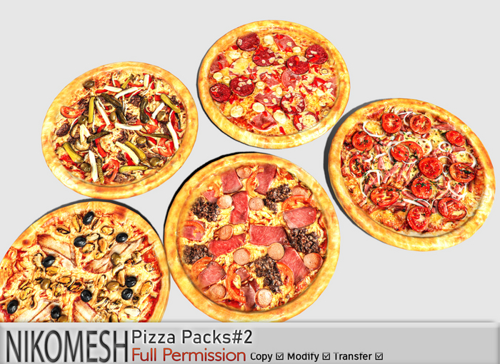 Second Life Marketplace - ::NIKOMESH::Full Permission Pizza Packs#2