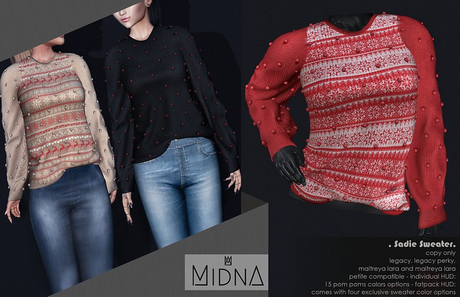 Second Life Marketplace - MIDNA - Sadie Sweater - WHITE