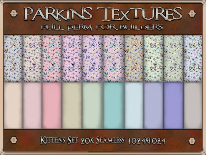 Second Life Marketplace - Parkins Textures - Kittens Set - 20x Full ...