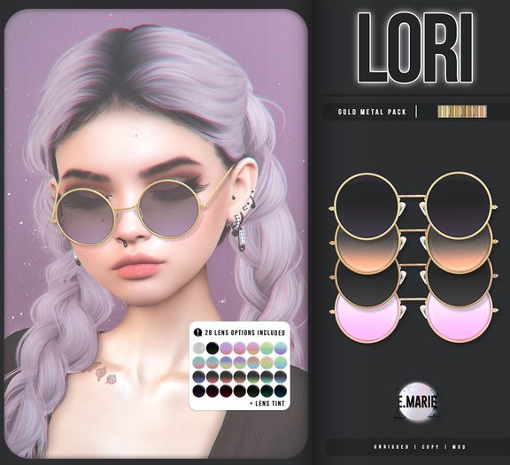 Second Life Marketplace - e.marie // lori glasses : golds