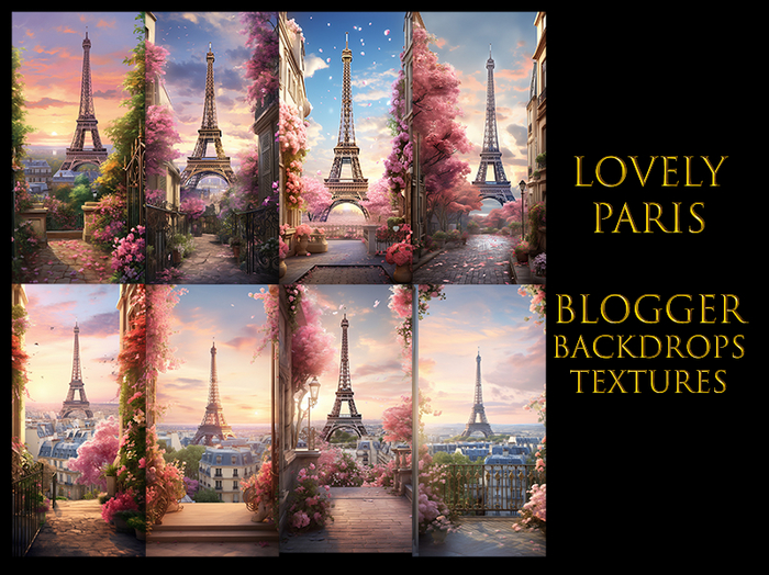 Second Life Marketplace - SATO - Lovely paris Blogger Backdrops Textures