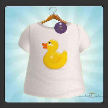 Second Life Marketplace - Yellow Quack Duck Women's Cuff Tee - BOXED (ADD)