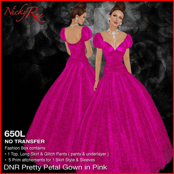 Second Life Marketplace - *DNR* Pretty Petal Gown in Pink