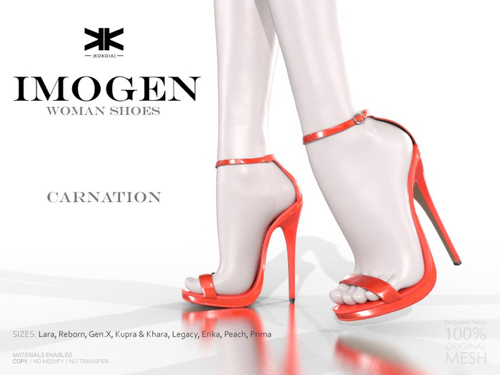 Second Life Marketplace - Imogen :: Shoes :: Carnation :: {kokoia}