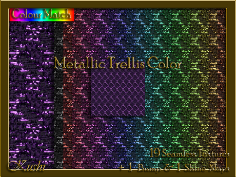 Second Life Marketplace - Metallic Trellis Color Seamless Texture Pack