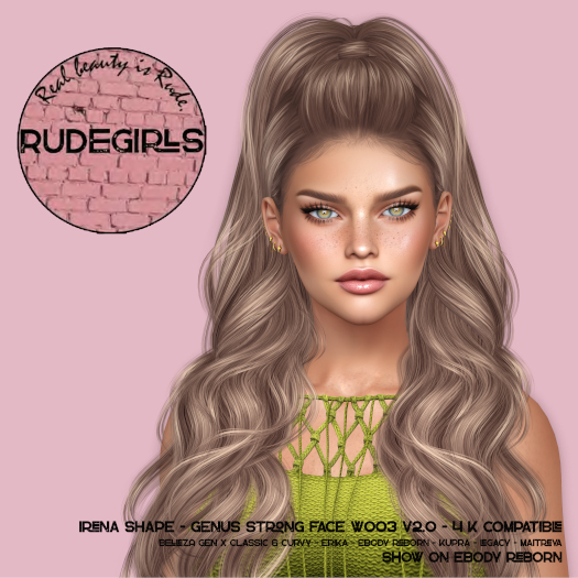 Second Life Marketplace - RudeGirls - Irena Shape for Genus Head ...