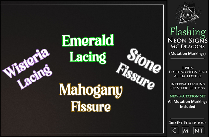 Second Life Marketplace - MC Dragon Neon Signs_Mutation Markings