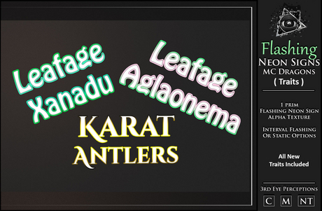 Second Life Marketplace - MC Dragon Flashing Neon Signs_Traits