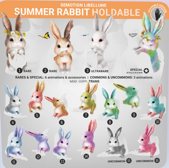 Second Life Marketplace - SEmotion Libellune Summer Rabbit Holdable RARE 02
