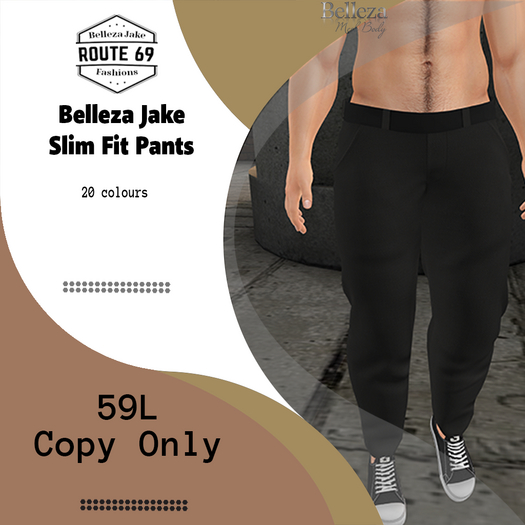 Second Life Marketplace - Belleza Jake slim fit pants (Pack 1)