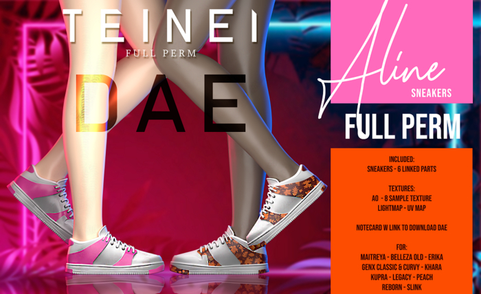 Second Life Marketplace - TEINEI - ALINE SNEAKERS w DAE - FULL PERM