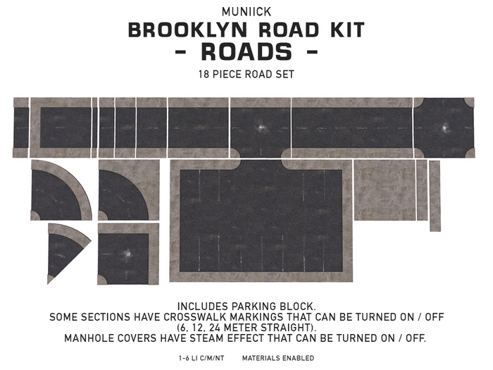 Second Life Marketplace - Muniick - Brooklyn Road Kit 18 Piece Set