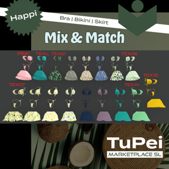 Second Life Marketplace - TuPei Happi Set1 - Bra|Bikini|Skirt for eBody ...