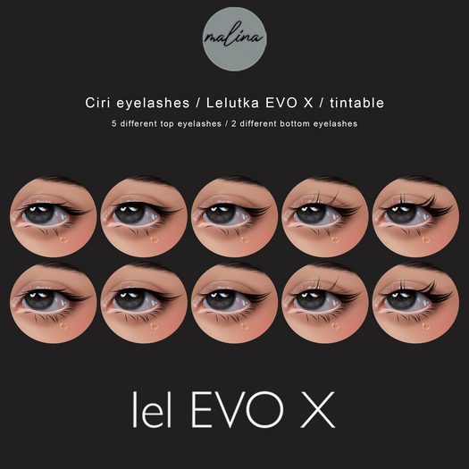 Second Life Marketplace - Malina - Ciri eyelashes / Lelutka EVO X