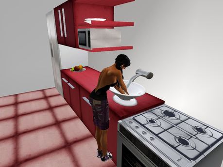 Second Life Marketplace - Complete low prim kitchen with animated sink ...