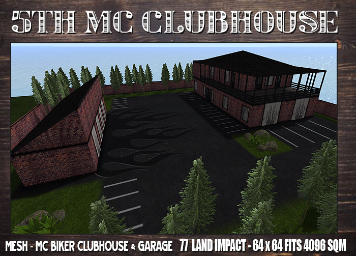 Second Life Marketplace - 5TH~ MC Clubhouse Biker Clubhouse With 4 Bay ...