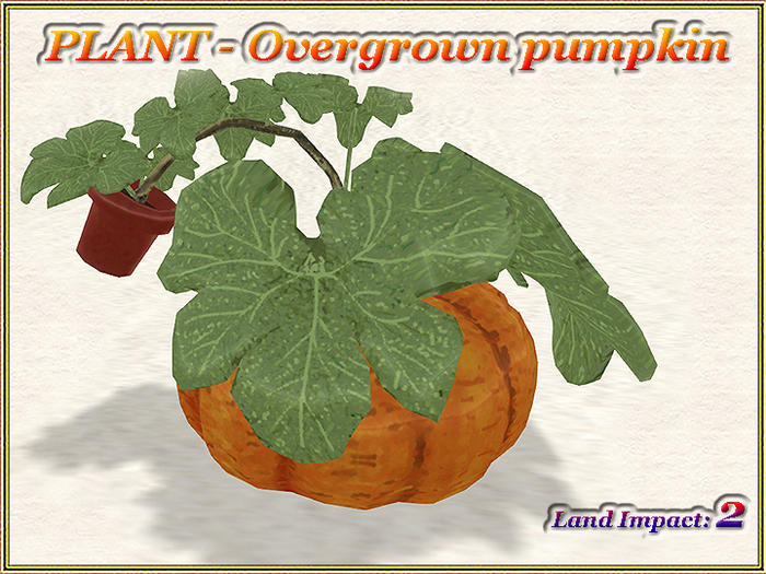 Second Life Marketplace - PLANT - Overgrown pumpkin (2 LI) (Full perm)