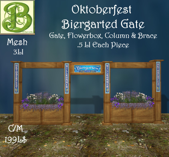 Second Life Marketplace - Oktoberfest Biergarten Gate, 1LI