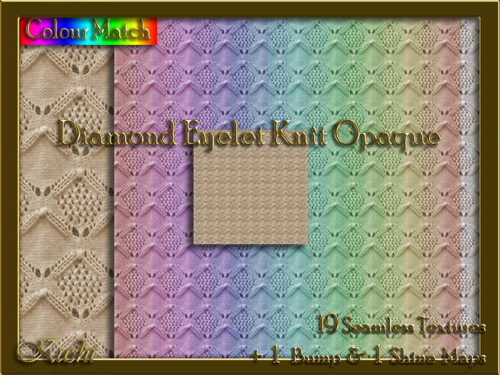Second Life Marketplace - Diamond Eyelet Knit Opaque Seamless Texture Pack
