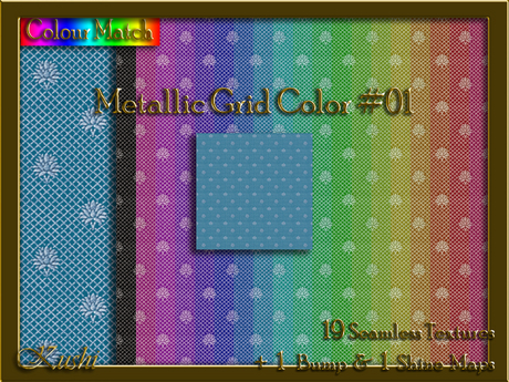 Second Life Marketplace - Metallic Grid Color #01 Seamless Texture Pack