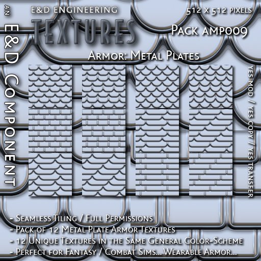 Second Life Marketplace - [AMP009] 12 Pearl White Metal Plate Armor ...