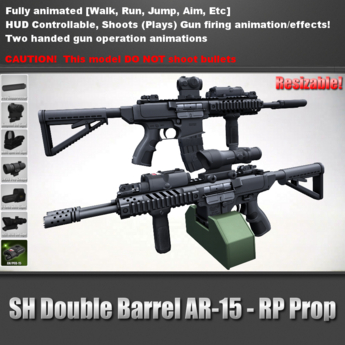Second Life Marketplace - SH RP Prop Gun - Double Barrel AR-15