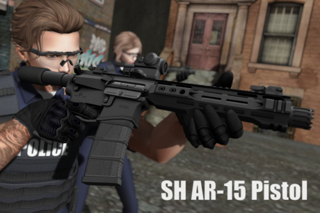 Second Life Marketplace - SH RP Prop Gun - AR-15 Pistol (Female Version)