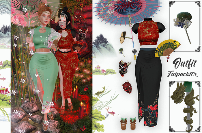 Second Life Marketplace - - MicRo - Outfit Geisha Fatpack 10x