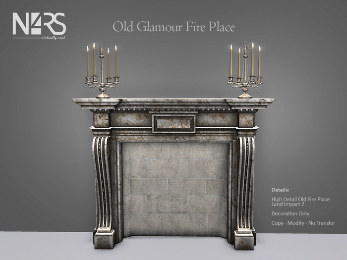 Second Life Marketplace - N4RS Old Glamour Fire Place