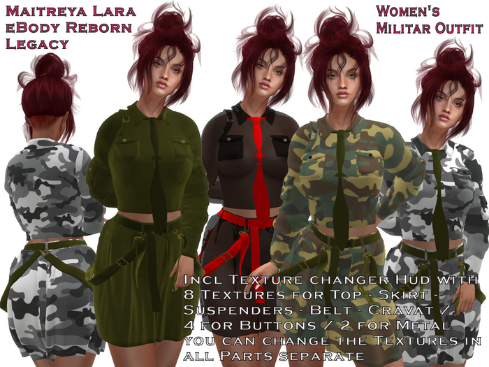 Second Life Marketplace - Women's Military Outfit
