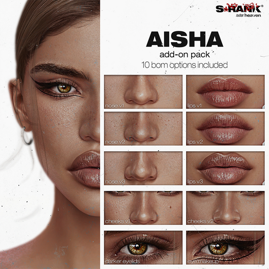 Second Life Marketplace - S-RANK "AISHA" SKIN / ADD-ON PACK