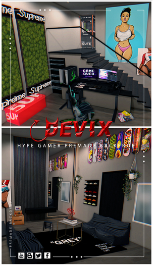 Second Life Marketplace - [Devix] Hype Gamer Premade Backdrop