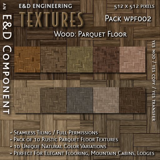 Second Life Marketplace - [WPF002] 10 Seamless Rustic Wood Parquet ...