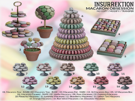 Second Life Marketplace - 03. [IK] Macaron Obsession - Macarons Pot - RARE
