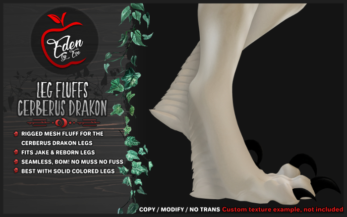 Second Life Marketplace - Eden by Eve // Leg Fluffs - Drakon