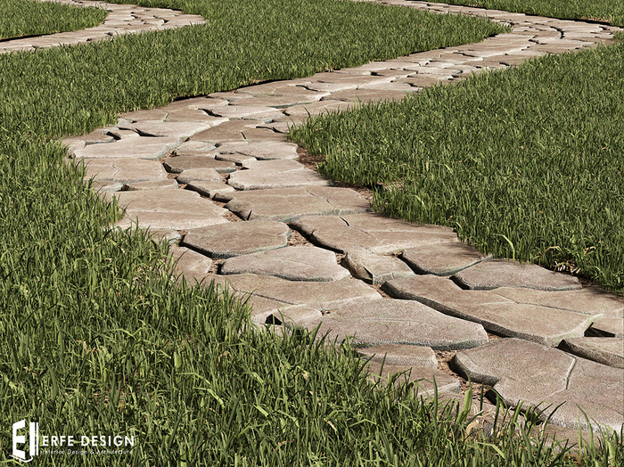 Second Life Marketplace - Stone Pathway Set 21Pcs HQ [Erfe Design]