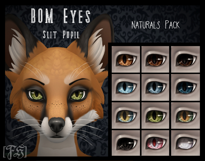 Second Life Marketplace - [FH] BOM Eyes - Slit Pupil - Naturals