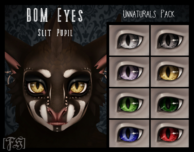 Second Life Marketplace - [FH] BOM Eyes - Slit Pupil - Unnaturals