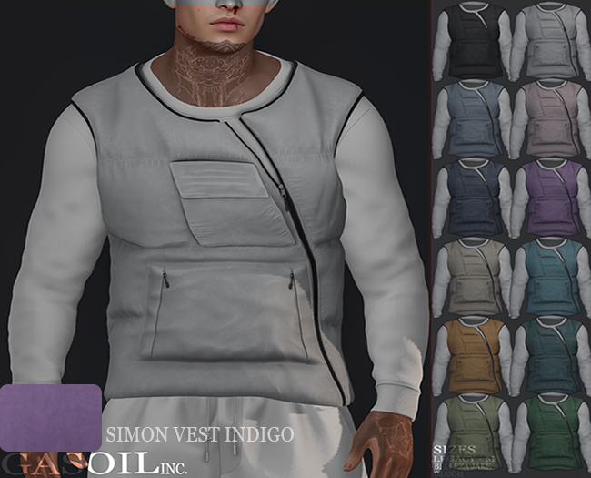 Second Life Marketplace - [GL - inc.] - Simon Vest Indigo