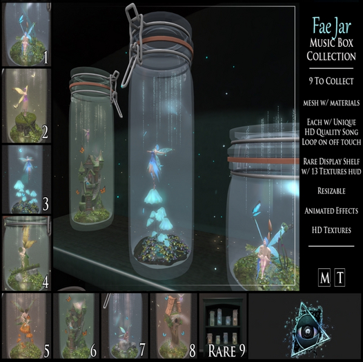 Second Life Marketplace - 3rd Eye_9 RARE_Fae Jar Display