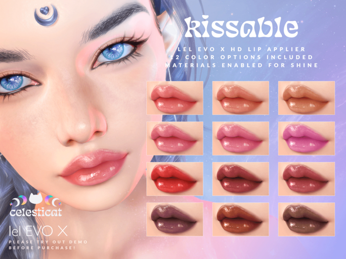 Second Life Marketplace - ☆Celesticat☆ - Kissable Lips [LeL Evo X HD ...