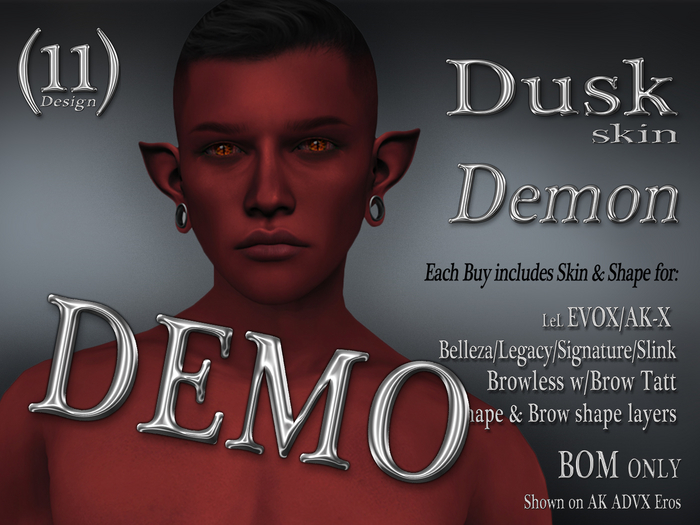 Second Life Marketplace - DEMO Dusk Demon Male EVOX - AKX
