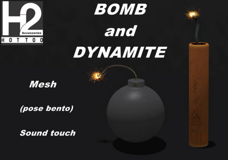 Second Life Marketplace - H2 - BOMB and DYNAMIT Mesh (pose bento)Sound ...