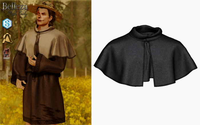Second Life Marketplace - (Stitched) Scarecrow Cape - Black