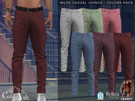 Second Life Marketplace - {COLD-ASH} MILES Casual Chinos (Colors Pack)