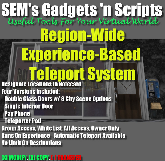 Second Life Marketplace - [SEM] - Teleport - Unpacker