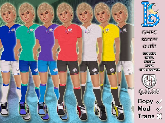Second Life Marketplace - *Lullabies* GHFC Soccer Outfit [Red/Black]
