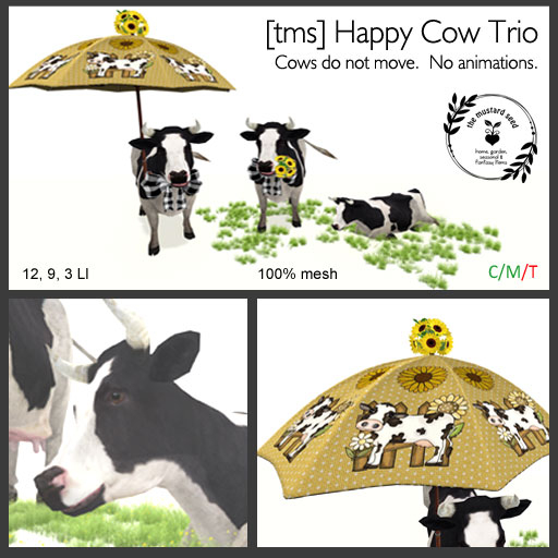 Second Life Marketplace - tms animals - happy cow trio