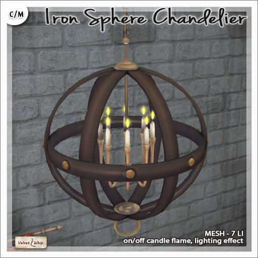 Second Life Marketplace - [V/W] Iron Sphere Chandelier - Medieval ...