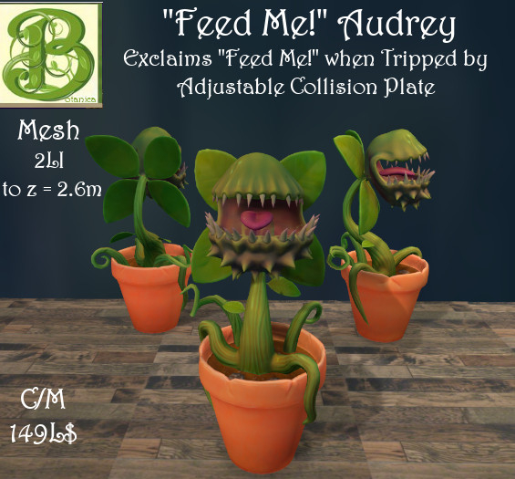 Second Life Marketplace - "Feed Me" Audrey Plant, 1LI